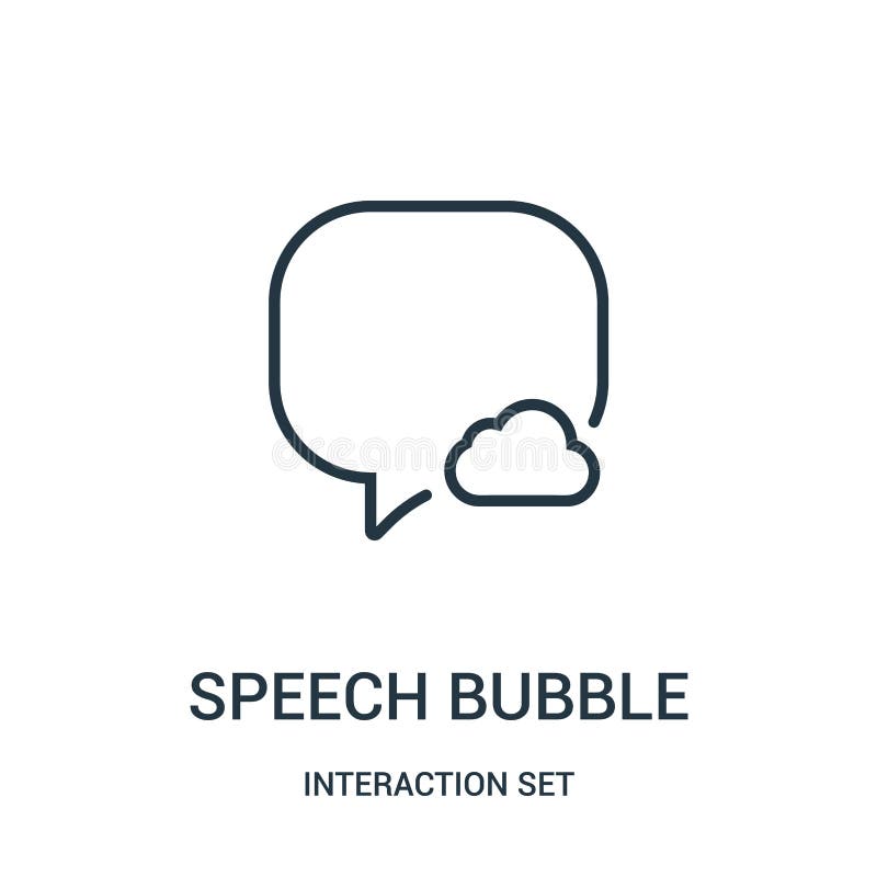 Speech Bubble Icon Vector from Interaction Set Collection. Thin Line ...