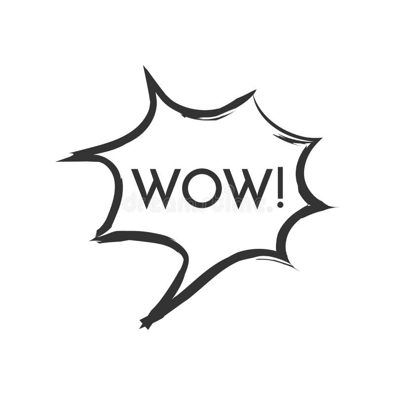Speech Bubble Icon Vector with Text WOW . Simple Flat Symbol Stock ...