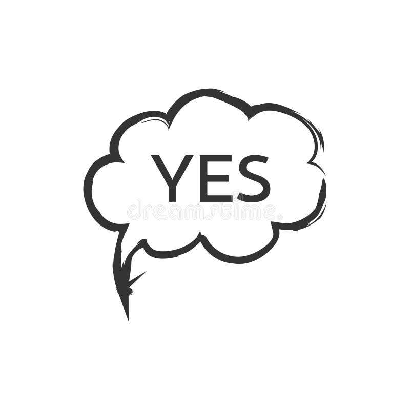 Speech Bubble Icon Vector with Text YES . Simple Flat Symbol Stock ...