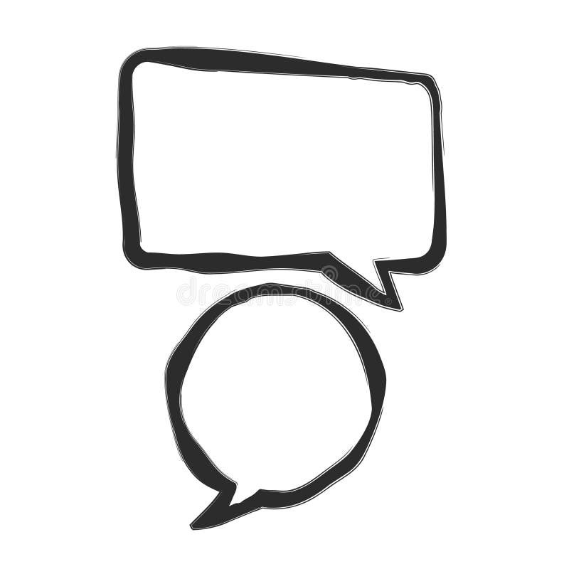 Speech Bubble Icons in Rectangular Stock Illustration - Illustration of ...