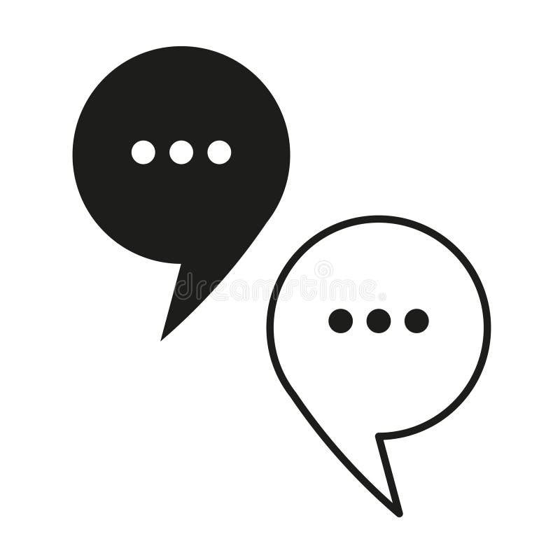 Speech Bubble Icons. Simple Communication Symbols. Dialogue Vector Set ...