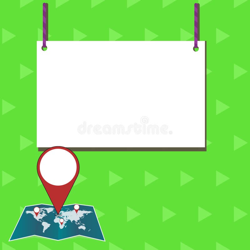 Speech Bubble with Important Message Above Map with Destination Point ...