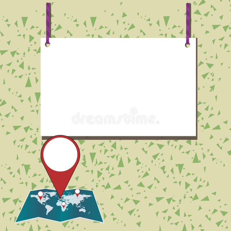 Speech Bubble with Important Message Above Map with Destination Point ...