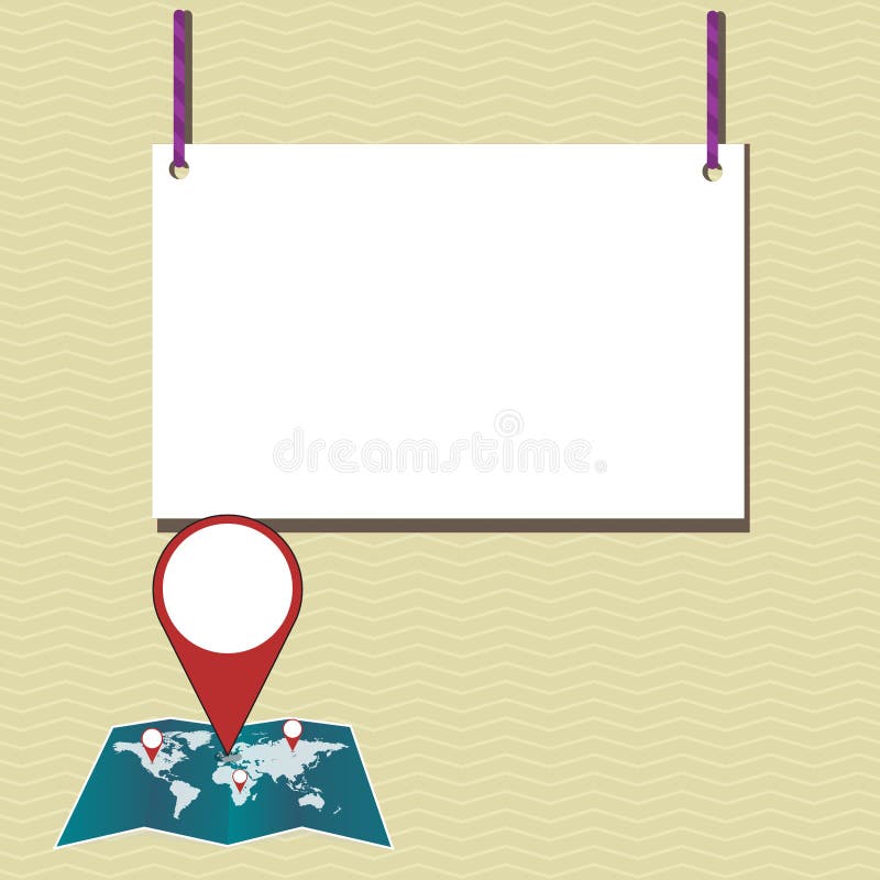 Speech Bubble with Important Message Above Map with Destination Point ...