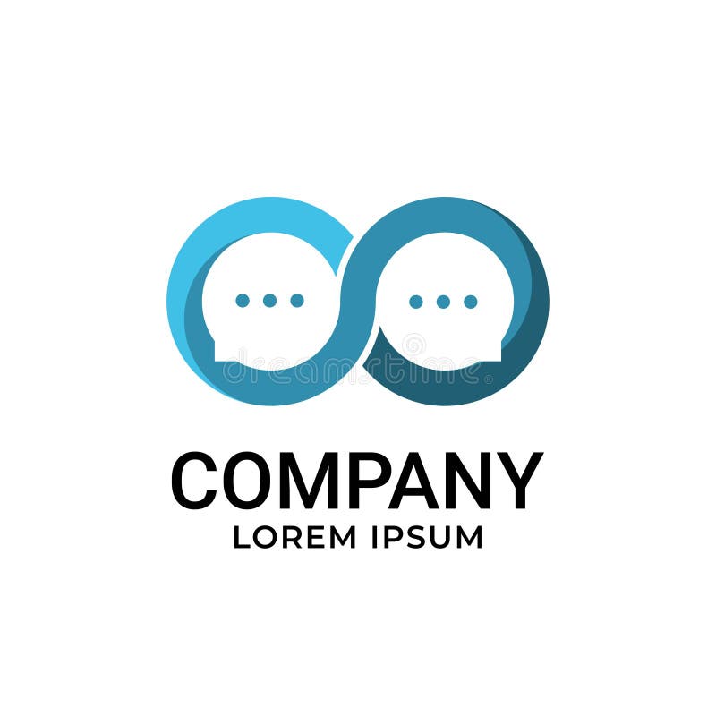 Speech Bubble with Infinity Concept Logo Design Vector Inspiration ...