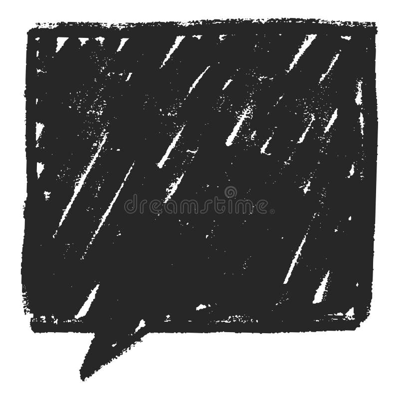 Speech Bubble Ink Blank, Vector Cartoon Crayon Communication Rectangle ...