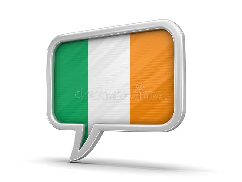 Speech Bubble with Irish Flag Stock Illustration - Illustration of ...