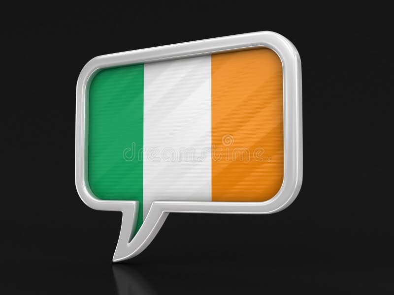 Speech Bubble with Irish Flag Stock Illustration - Illustration of ...