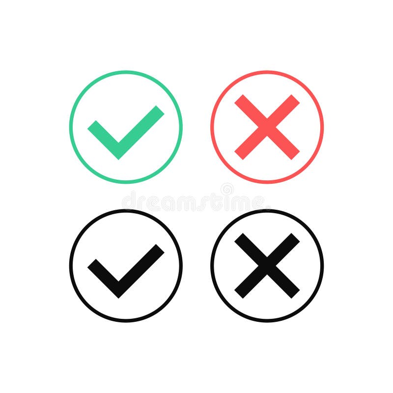 Dos and Donts List with Checkmark and Cross Mark. Ui Design Stock ...