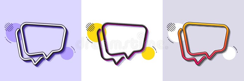 Speech Bubble Line Icon. Chat Sign. Social Media Message. Halftone ...