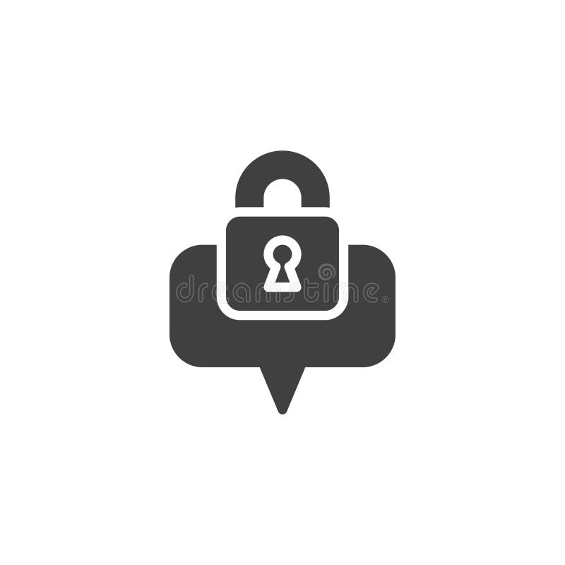 Speech Bubble with a Lock Vector Icon Stock Illustration - Illustration ...