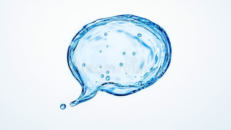 Speech Bubble Made of Water Splashing on White Background Stock Image ...