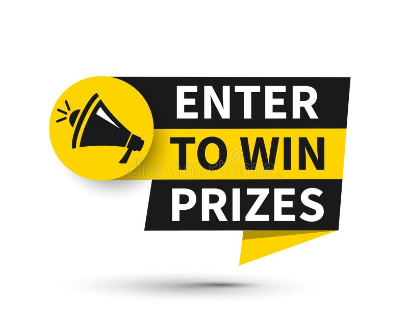 Speech Bubble with Megaphone and Sign Text Enter To Win Prizes. Vector ...