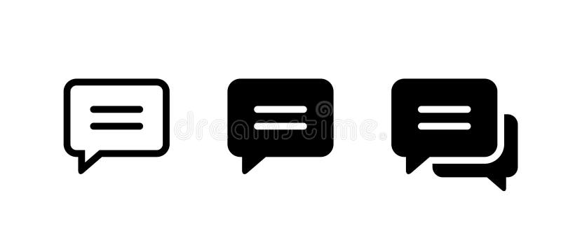 Speech Bubble, Message Icon Set. Chat, Comment, SMS Sign Symbol Stock ...