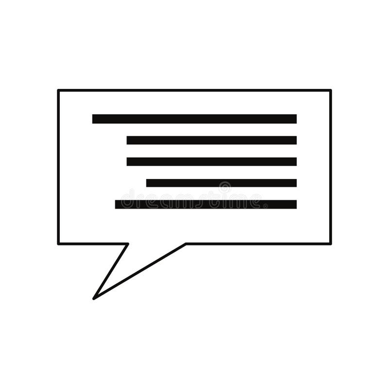 Speech bubble message icon stock illustration. Illustration of comic ...