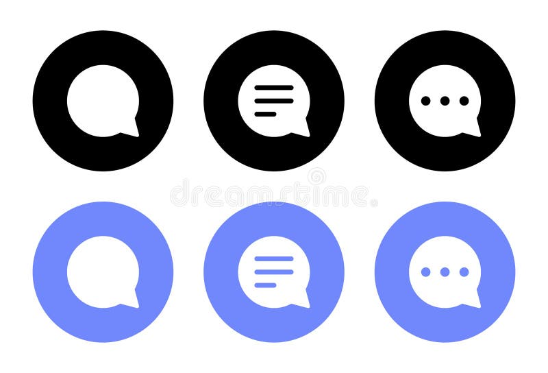 Speech Bubble, Message Icon Vector in Circle Button. Social Media ...