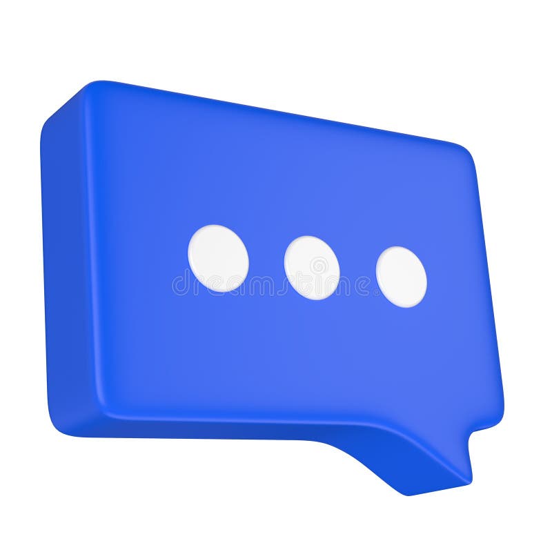 Typing in a Chat Bubble Icon on White Background. Isolated 3d Rendering ...