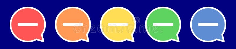 Speech Bubble Minus Sign Icon. Subtract Icon in Various Colors. Stock ...