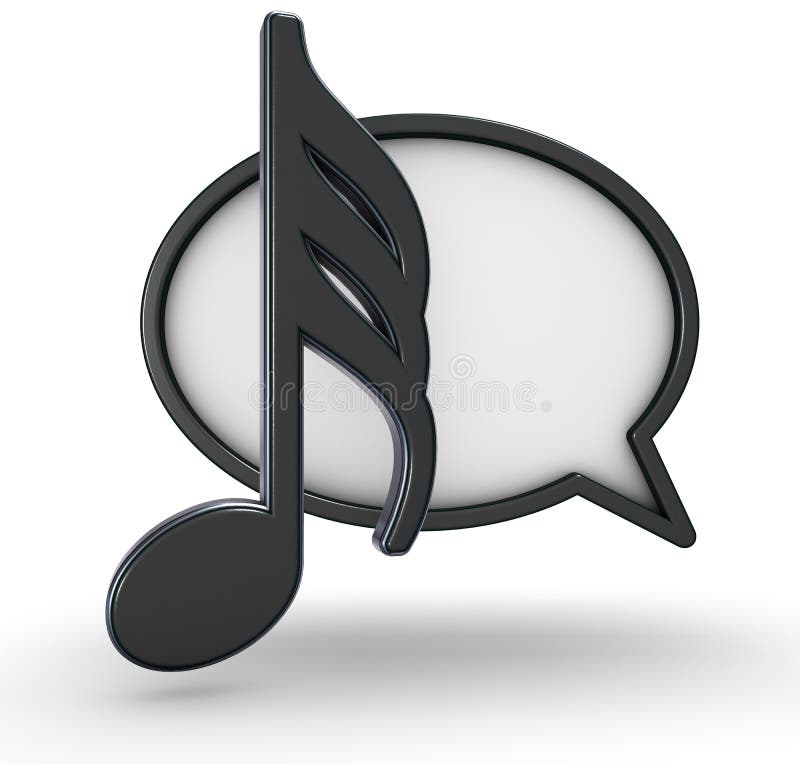 Speech Bubble and Music Note Stock Illustration - Illustration of ...