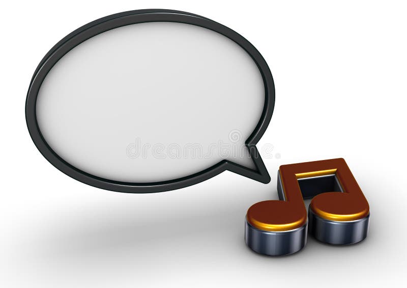 Speech Bubble and Music Note Stock Illustration - Illustration of ...