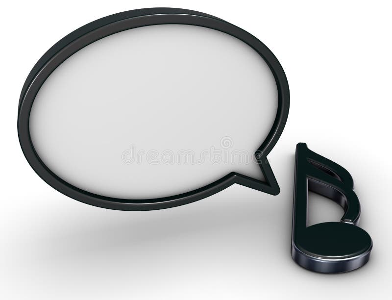 Speech Bubble and Music Note Stock Illustration - Illustration of chord ...