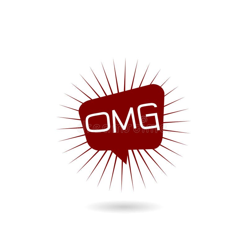 Speech Bubble OMG Icon with Shadow Stock Vector - Illustration of blank ...
