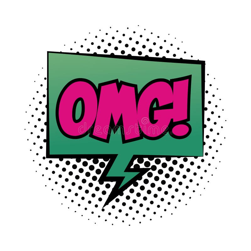 Speech Bubble with Omg Word Pop Art Fill Style Stock Vector ...