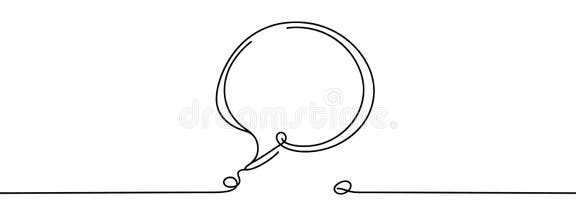 Speech Bubble in One Line Drawing. Dialogue Chat Cloud in Simple Linear ...