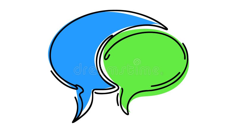 Speech Bubble in One Line Drawing. Dialogue Chat Cloud in Simple Linear ...