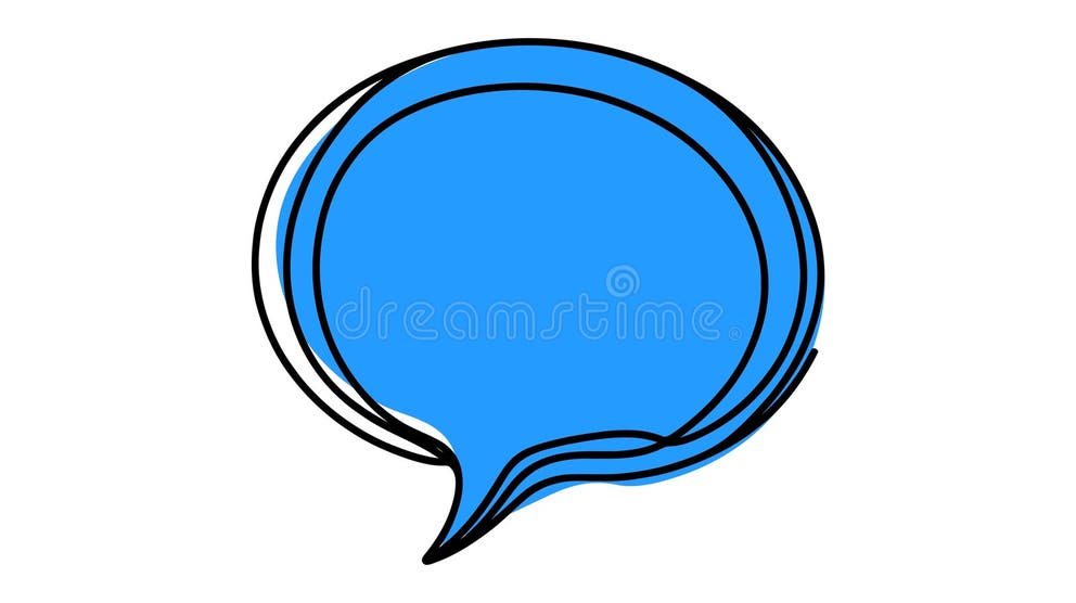 Speech Bubble in One Line Drawing. Dialogue Chat Cloud in Simple Linear ...