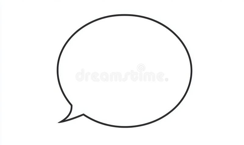 The Speech Bubble is a One-line Drawing with a Simple Linear Style. the ...