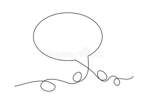 Speech Bubble. One Line Drawing Vector Illustration. Stock Illustration ...