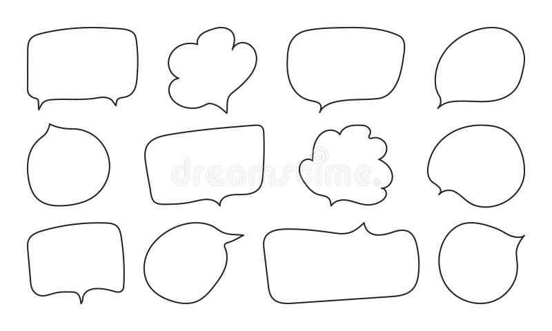 Speech Bubble in outline stock vector. Illustration of conversation ...