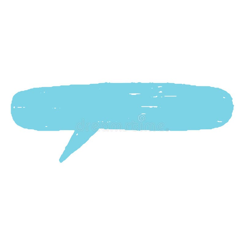 Speech Bubble Pastel Blue Blank, Vector Cartoon Crayon Communication ...