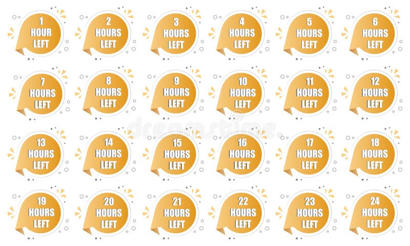 Speech Bubble Pattern. Repeated Hour Labels. Vector Countdown Icons ...