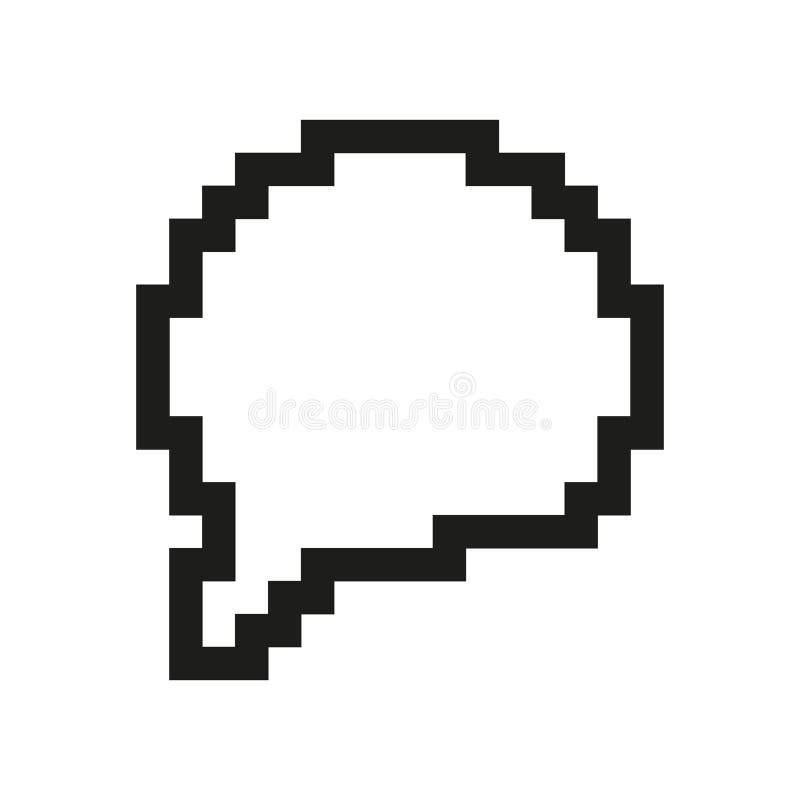 Speech Bubble Pixel Icon. Pixelated Speech Bubble, Symbol of Message ...