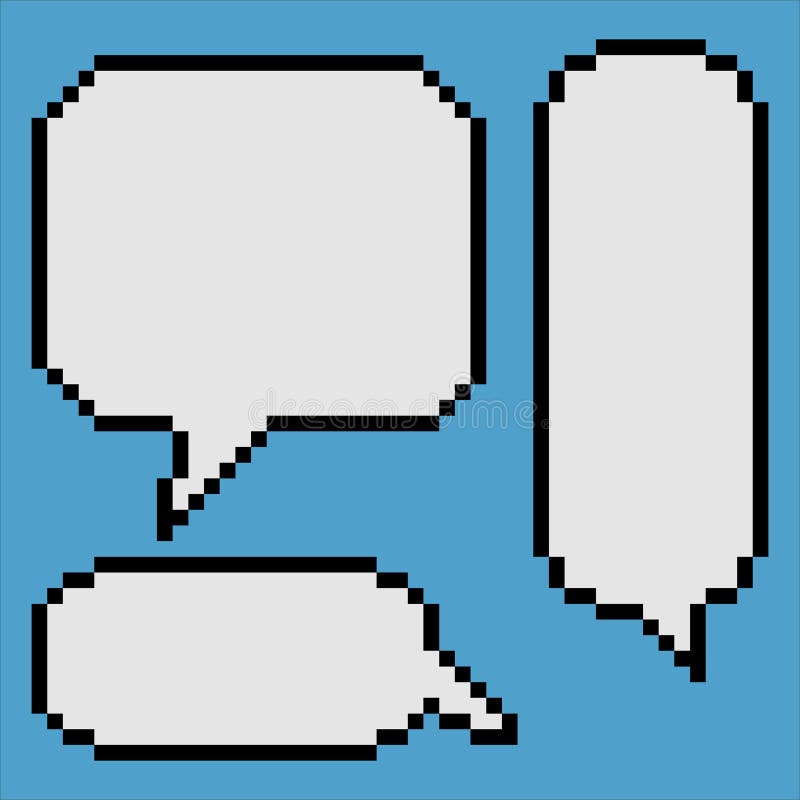 Speech Bubble, Place for Text Boxes with Pixel Art Stock Vector ...