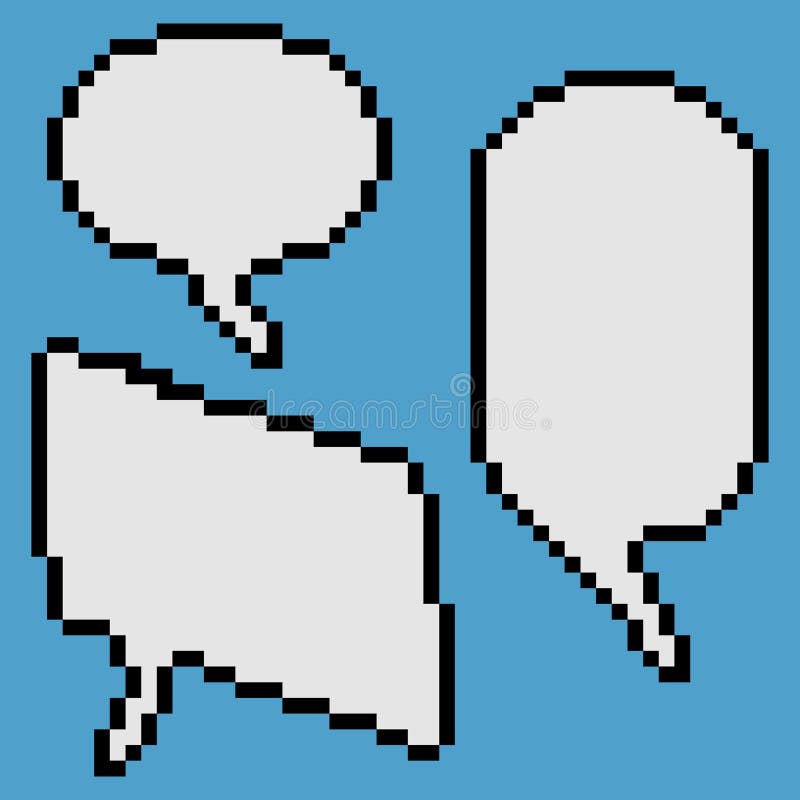 Speech Bubble, Place for Text Boxes with Pixel Art Stock Illustration ... Speech Bubble, Place for Text Boxes with Pixel Art Stock Illustration ...