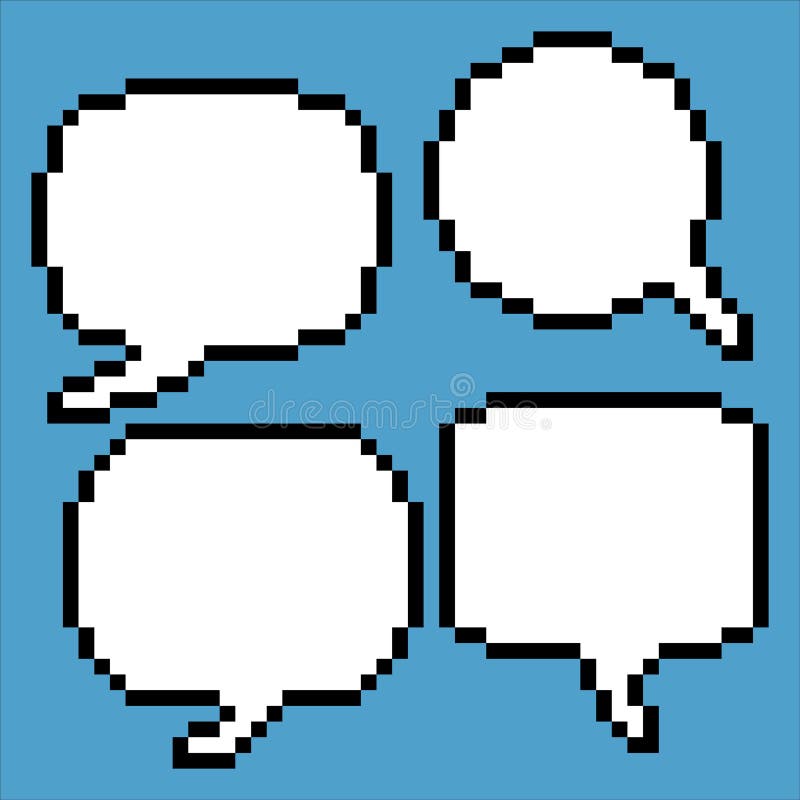 Speech Bubble, Place for Text Boxes with Pixel Art Stock Vector ...