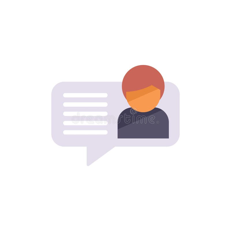 Speech Bubble with Portrait Depicting Online Communication Concept Stock Vector - Illustration ...