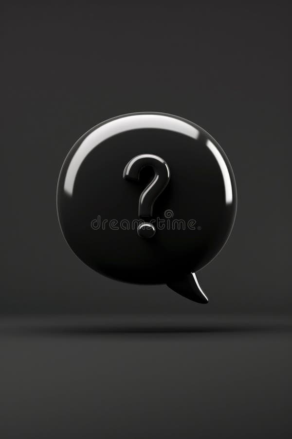 Speech Bubble with a Question Mark on Black Background, Suitable for ...