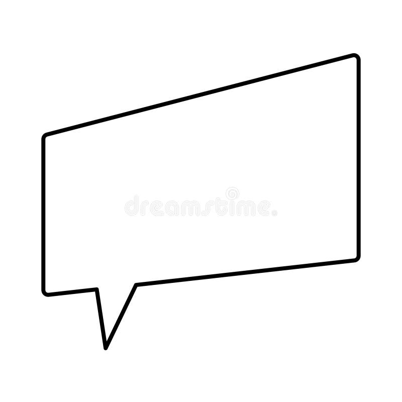 Speech Bubble in Rectangular Shape. Rectangular Text Frame in Line ...