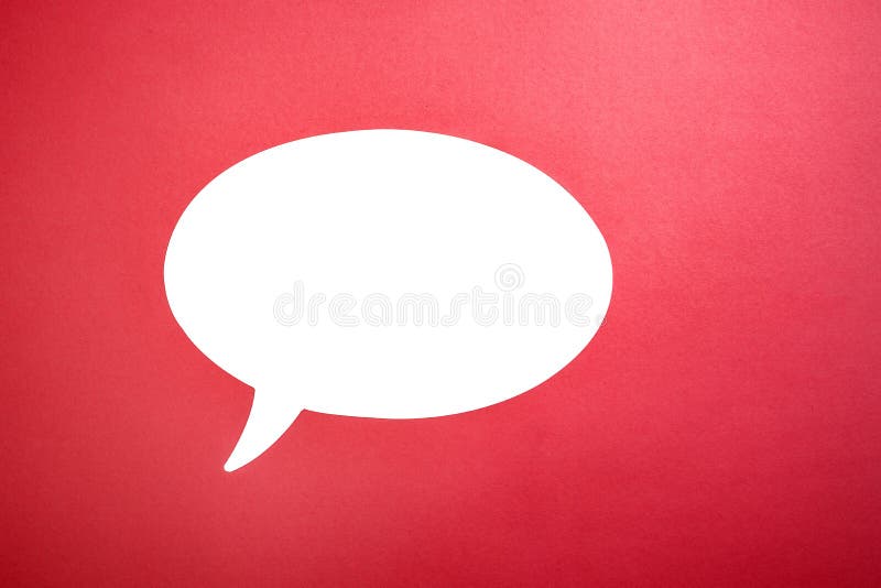 Speech Bubble on red stock photo. Image of shape, white - 125057958