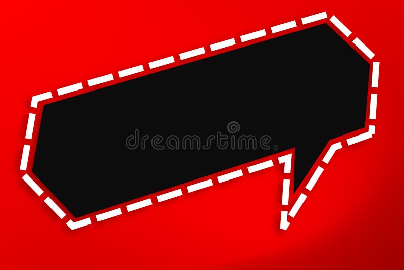 Speech Bubble Red White Black Background 3d Stock Illustration ...