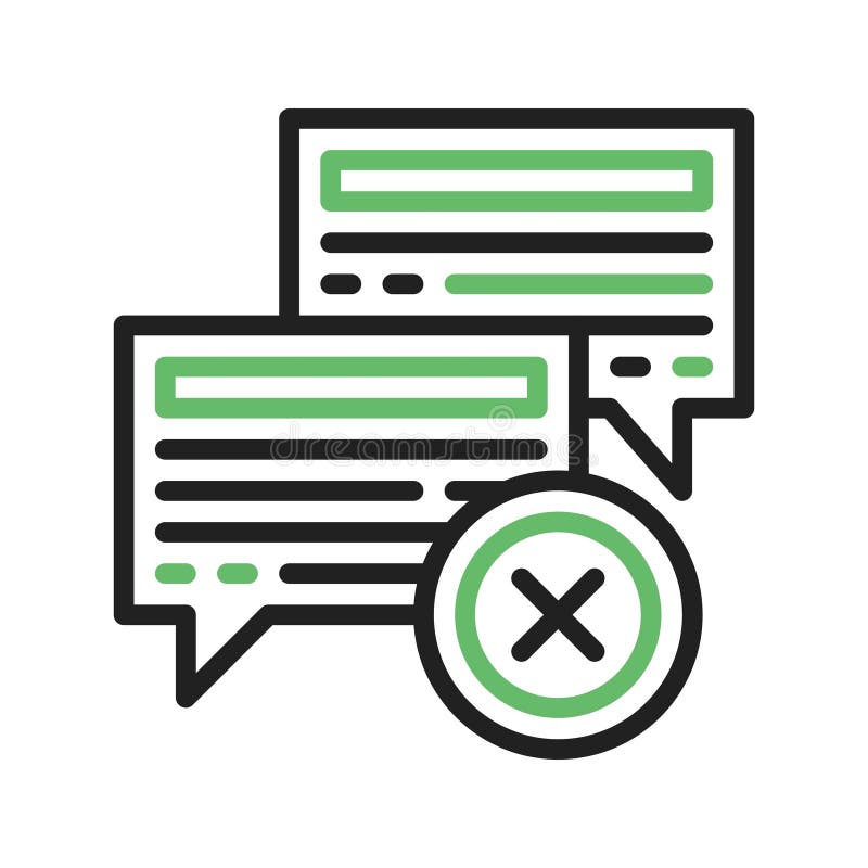 Speech Bubble Rejected Icon Image. Stock Vector - Illustration of ...