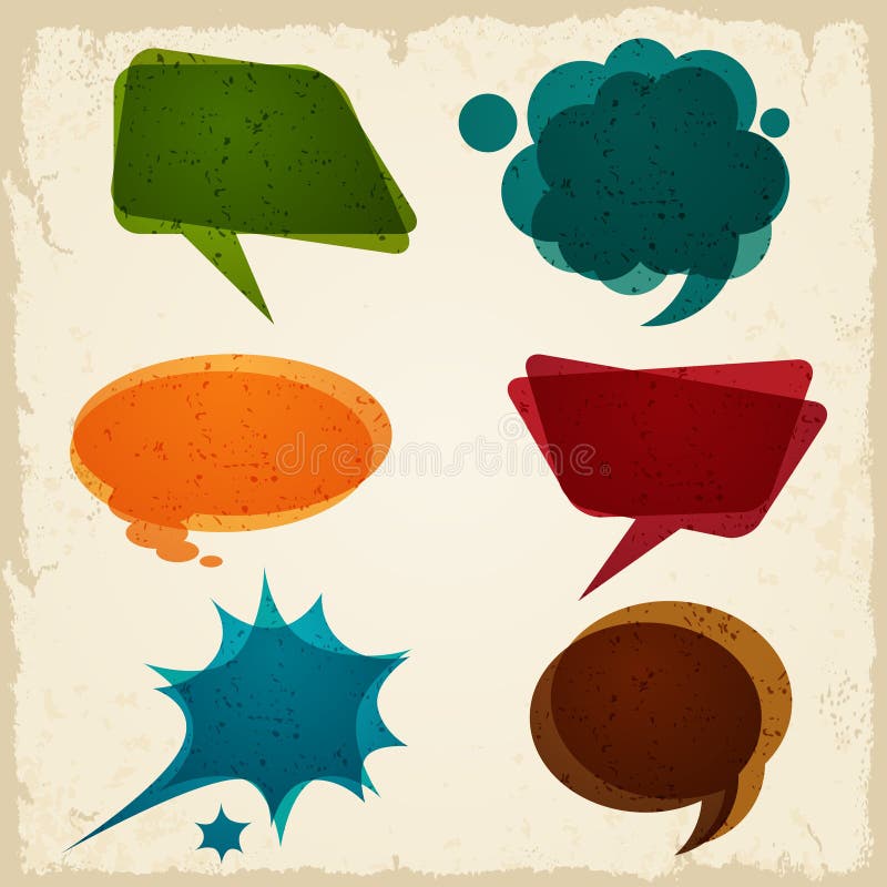 Speech Bubble in Retro Style Stock Vector - Illustration of message ...