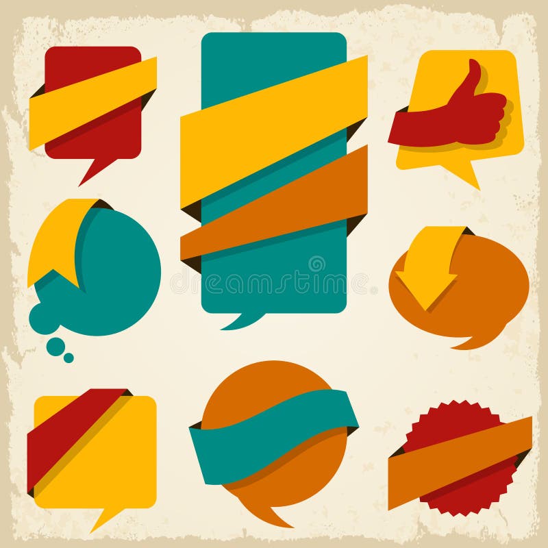 Speech Bubble in Retro Style Stock Vector - Illustration of note ...