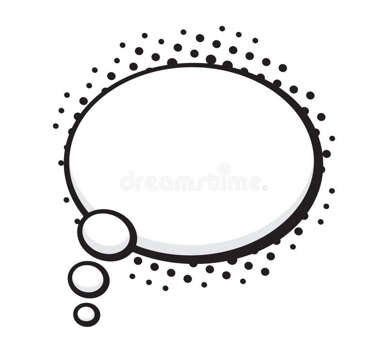 Speech Bubble Round Shape with Dots Rays in Pop Art Style. Comic Style ...