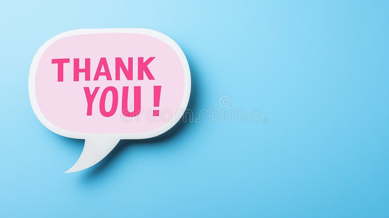Thank You Speech Bubble on Blue Background Stock Illustration ...