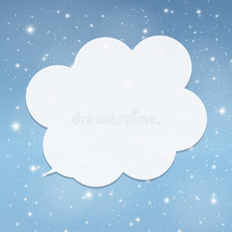 Speech Bubble with Sample Text Against Abstract Glossy Star Sky Stock ...